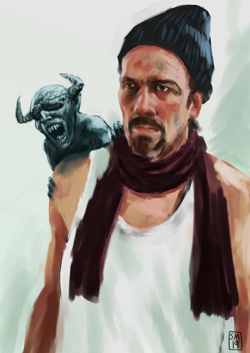 Self Portrait with demon - Finished Artworks - Krita Artists
