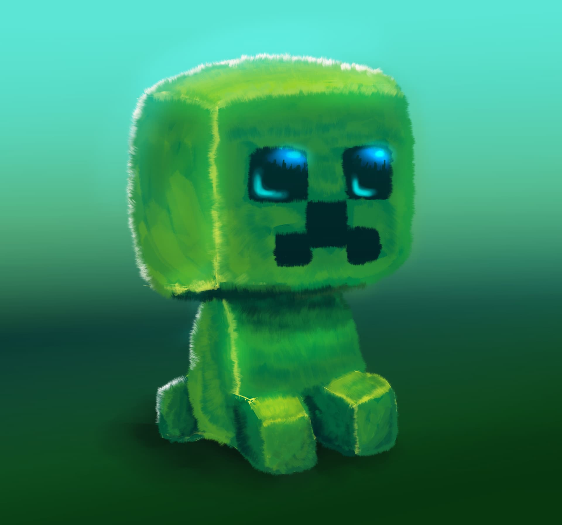 Creeper, but fluffy - Finished Artworks - Krita Artists