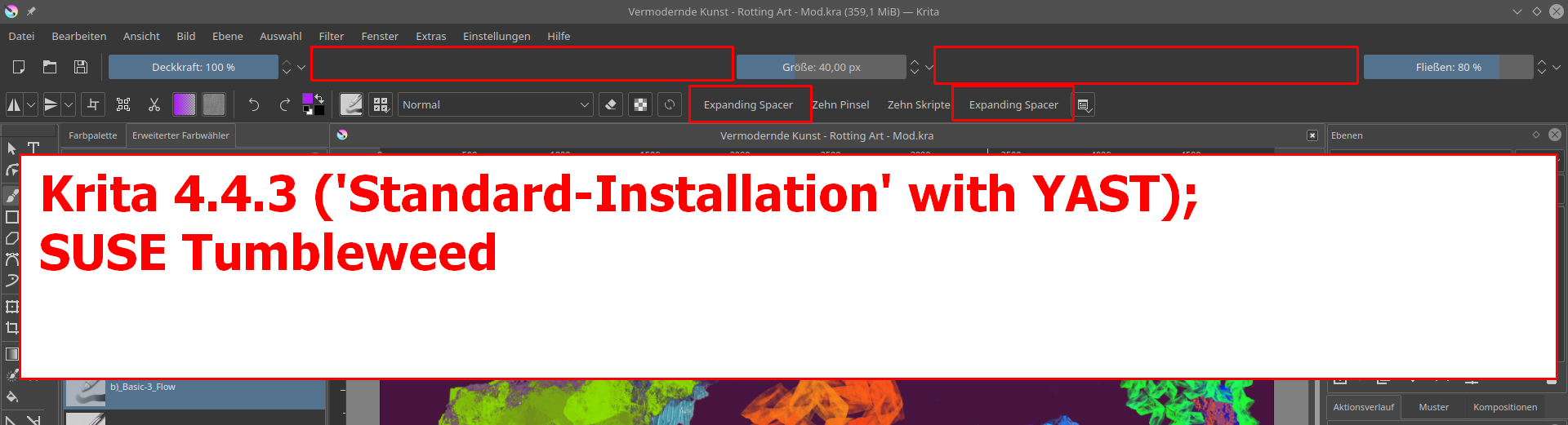 Expanding Spacer - Is it an Display error or a (minor) bug? - Artists ...