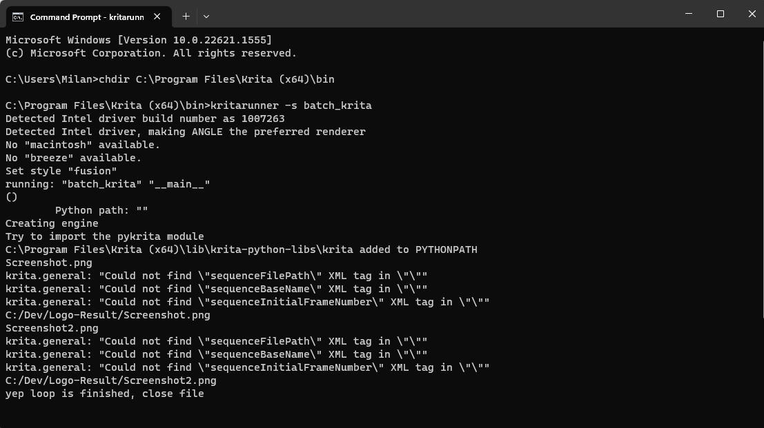 Krita Script Runner Hangs on Saving File (solved with workaround) - Developer Questions - Krita ...