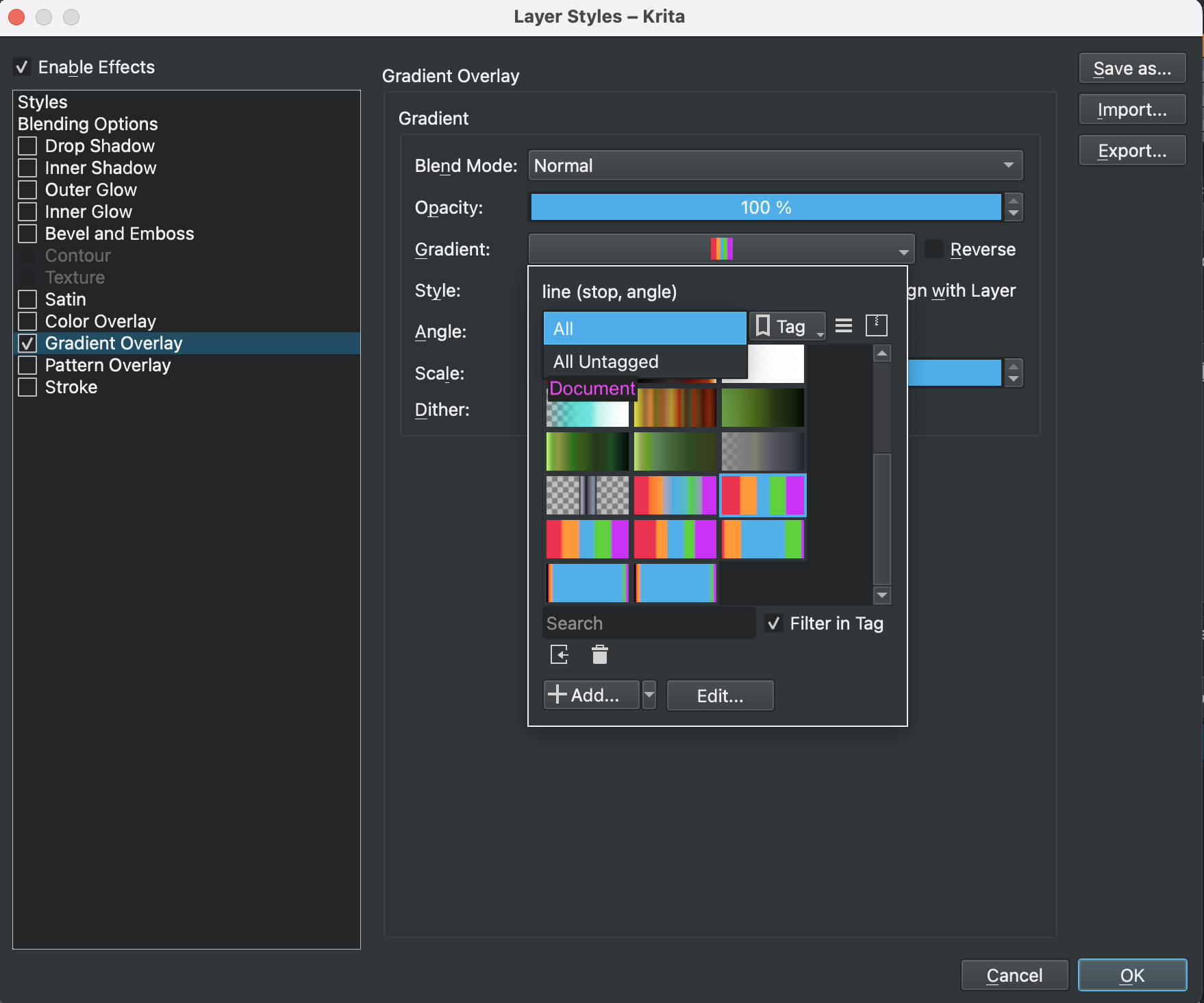 Save gradients to Krita document, not universal - Feature Requests ...