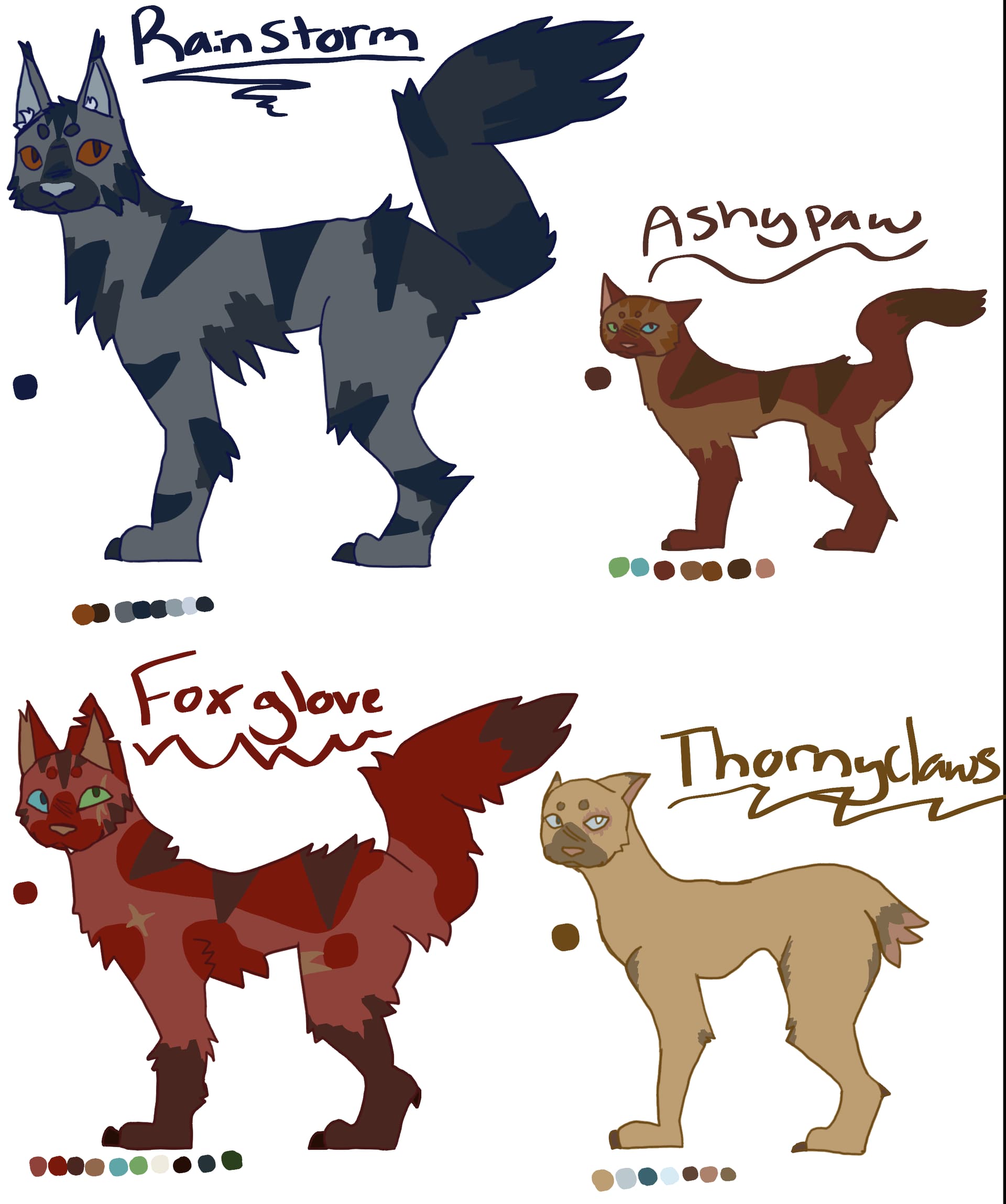 WC OC design sheets for my clan, LostClan - sketchbook - Krita Artists