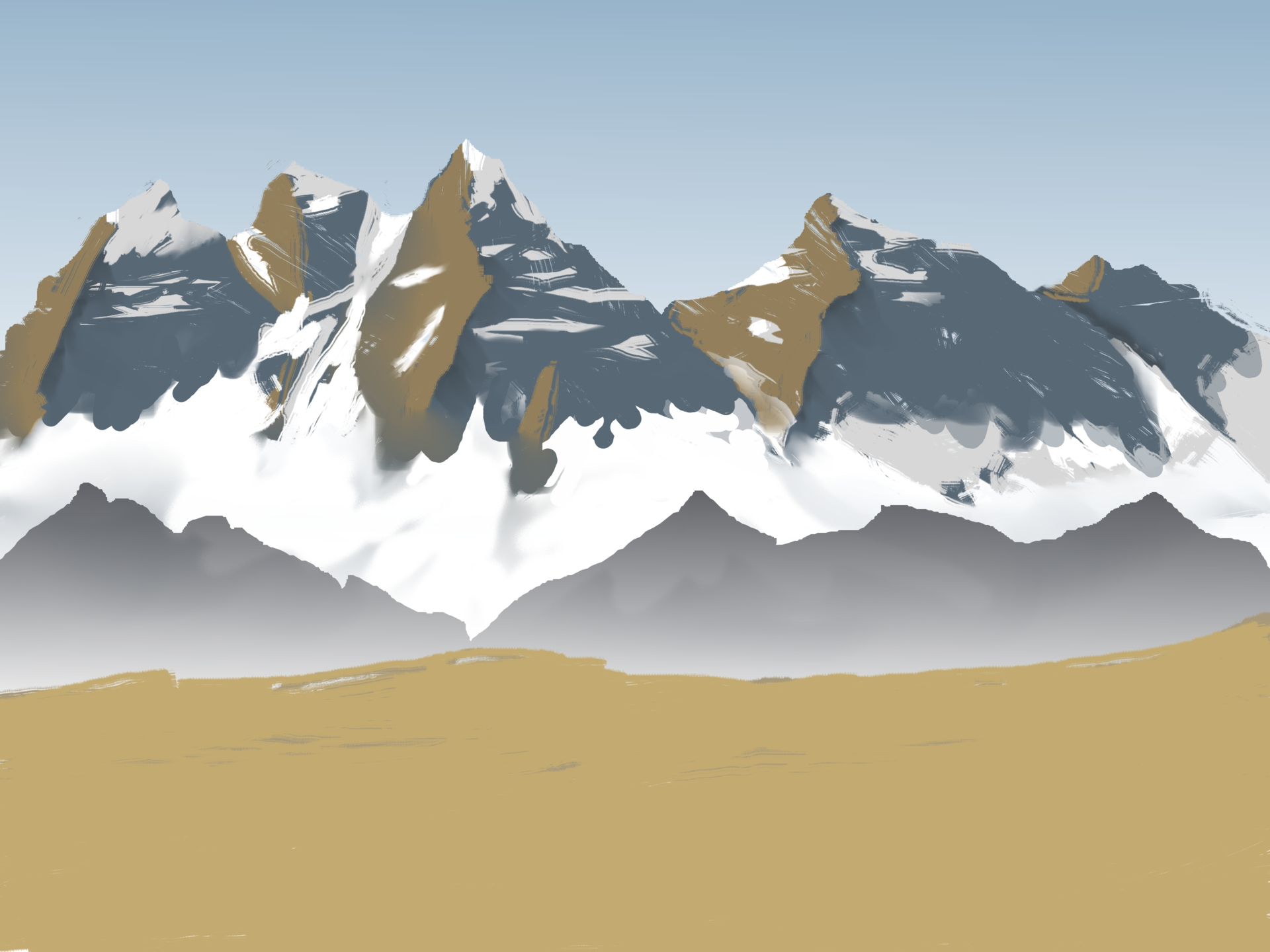 Mountains covred by the snow - Work In Progress - Krita Artists
