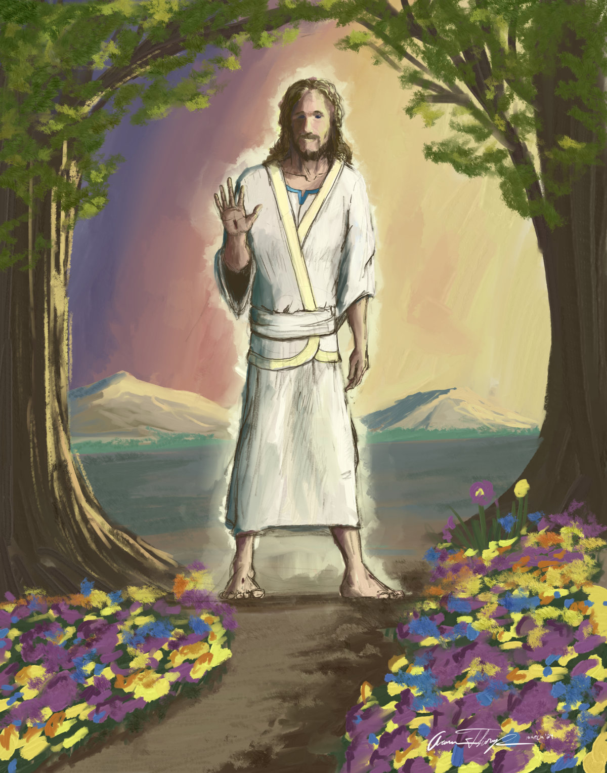 Meeting my Christ in the path - Finished Artworks - Krita Artists