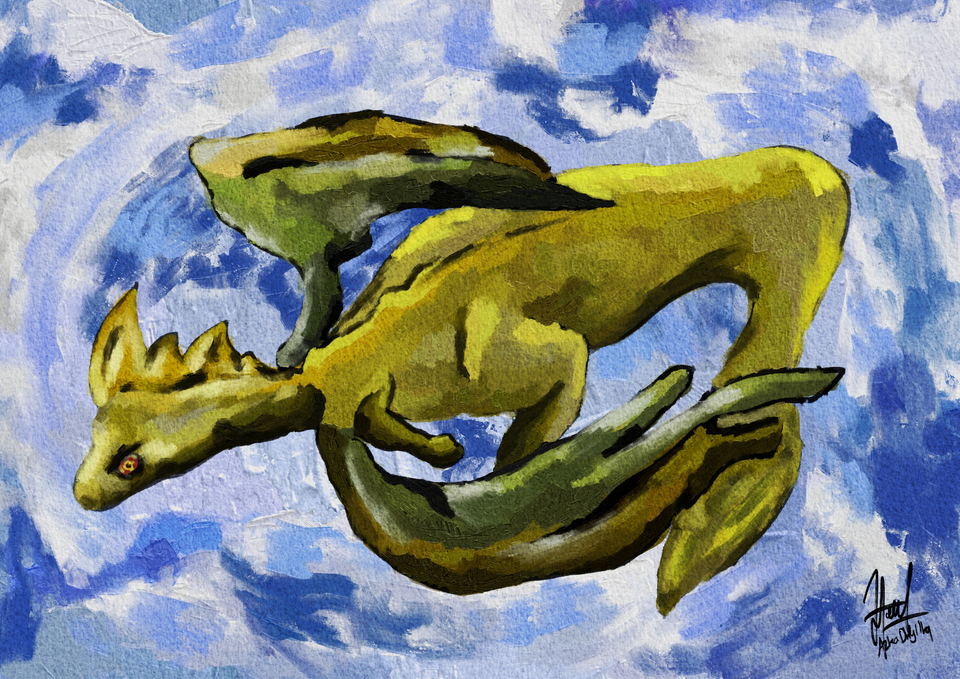 A creature that flies in the sky occasionally every year-end rainy ...