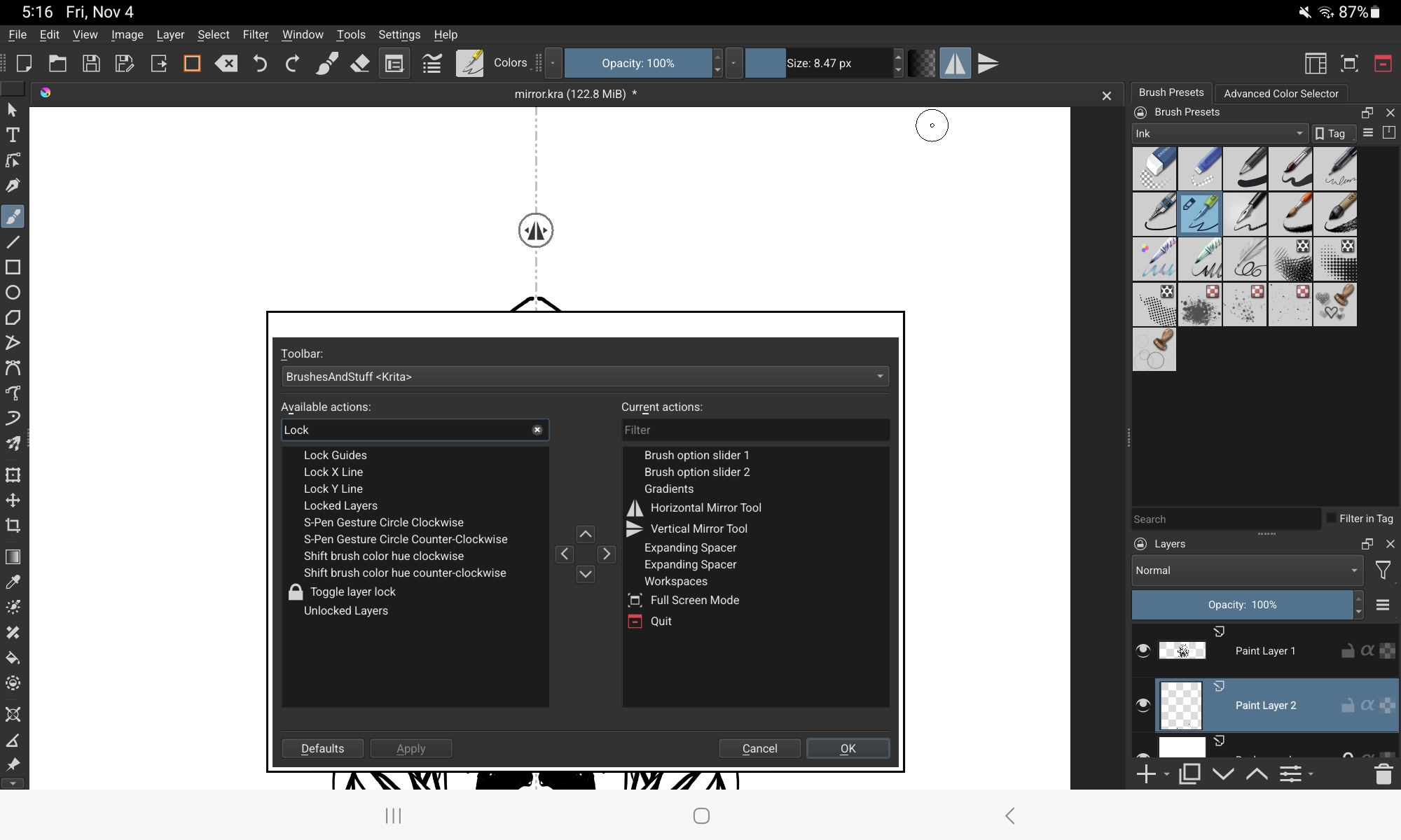 Mirror Tool Options Mobile Tablets Platform Krita Artists
