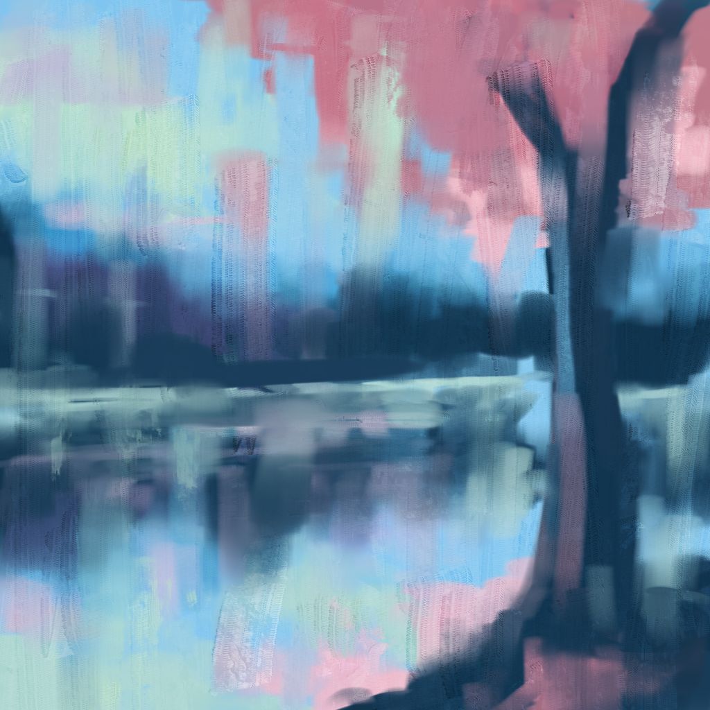 Lake- limited color palette - Finished Artworks - Krita Artists