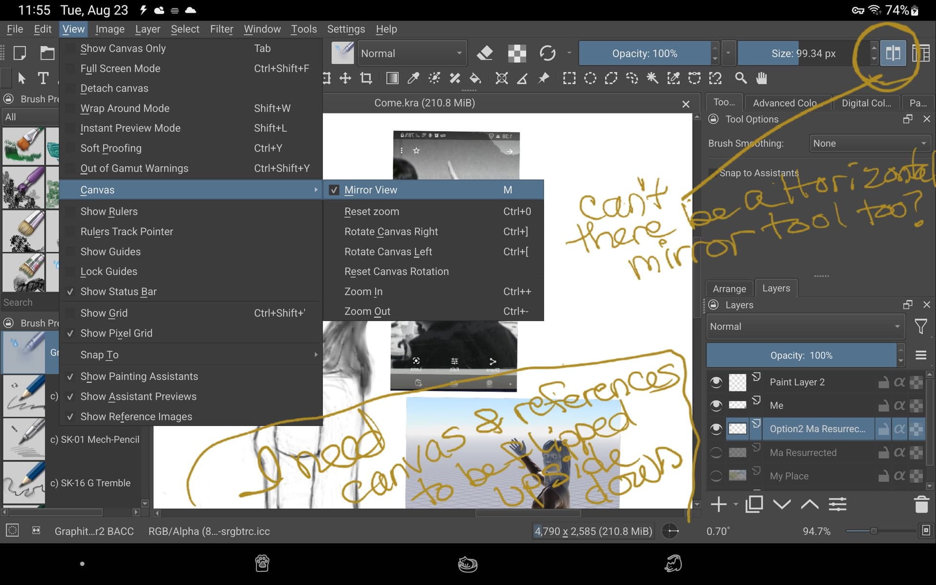 Horizontal Mirror View Tool Feature Res Krita Artists
