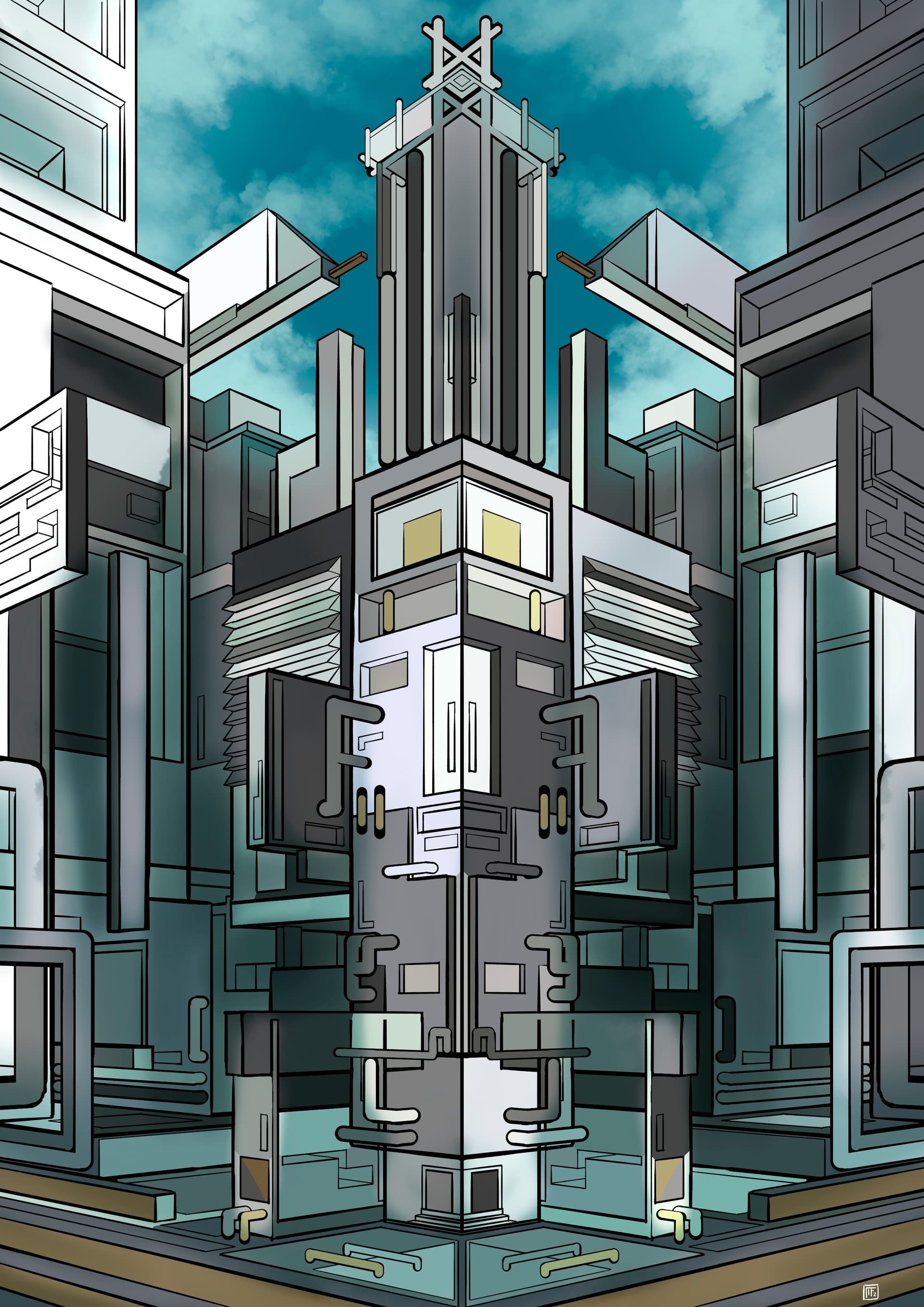 how to draw buildings 2 point perspective