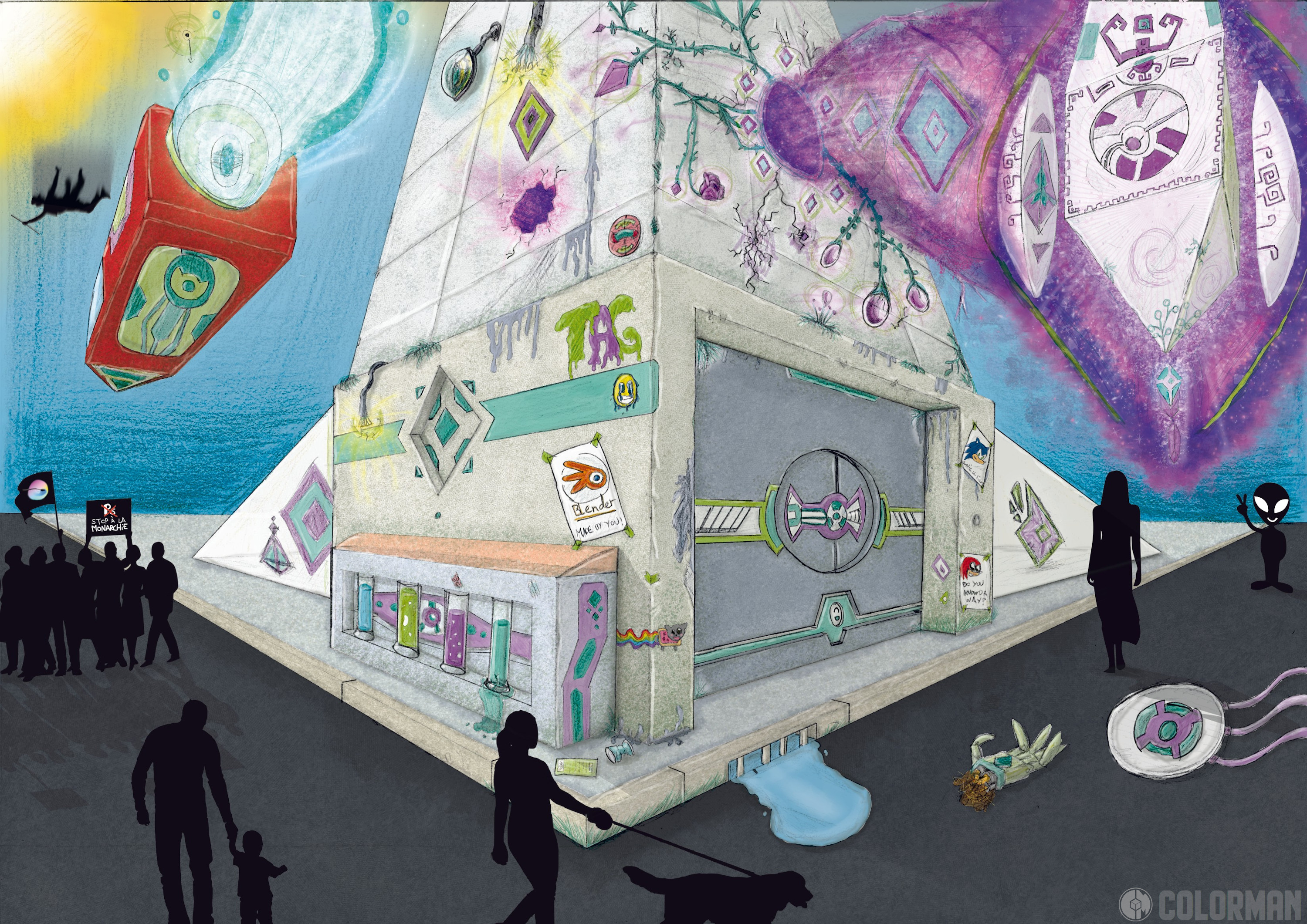 2 Point Perspective Futuristic City Drawings