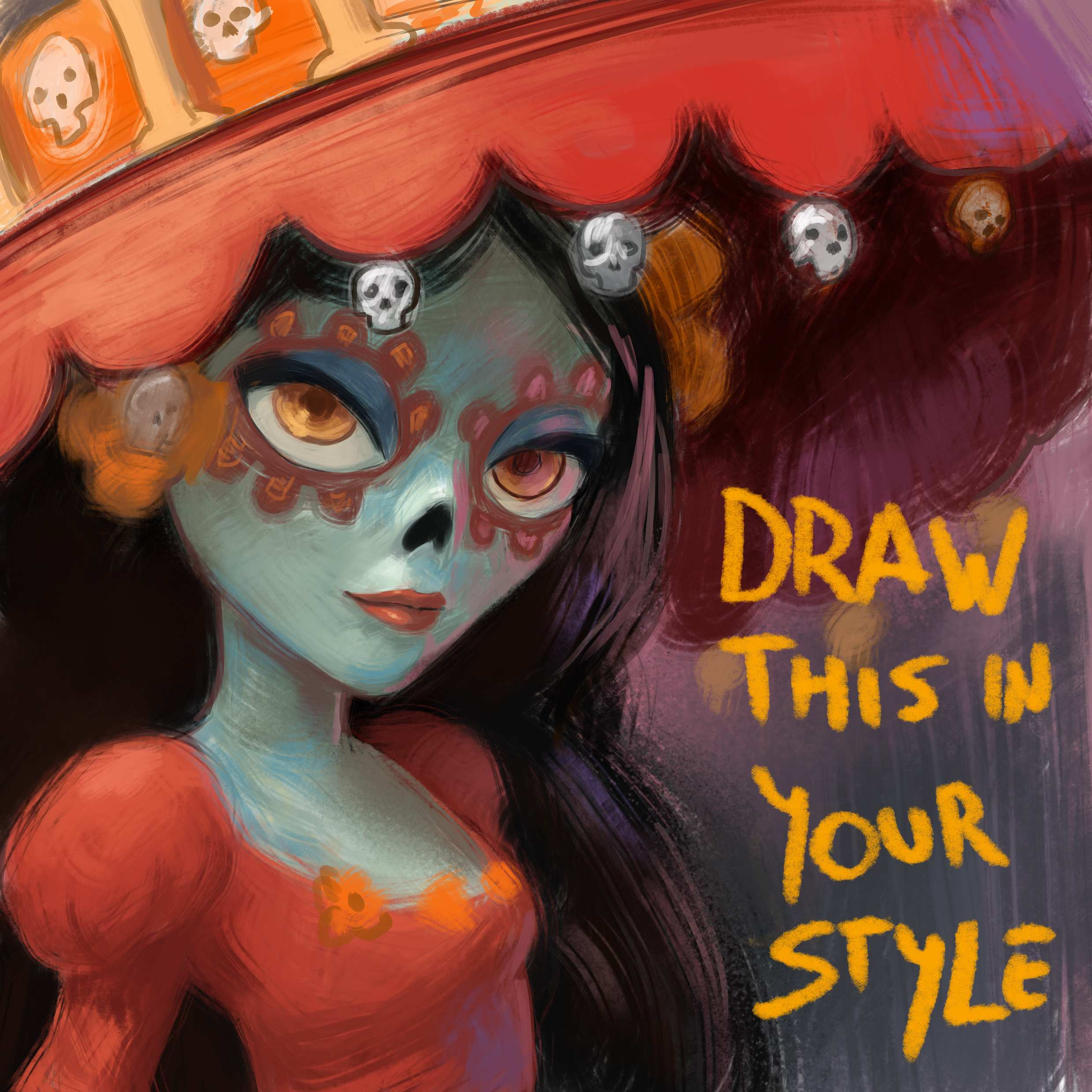 Catrina in my style - Finished Artworks - Krita Artists