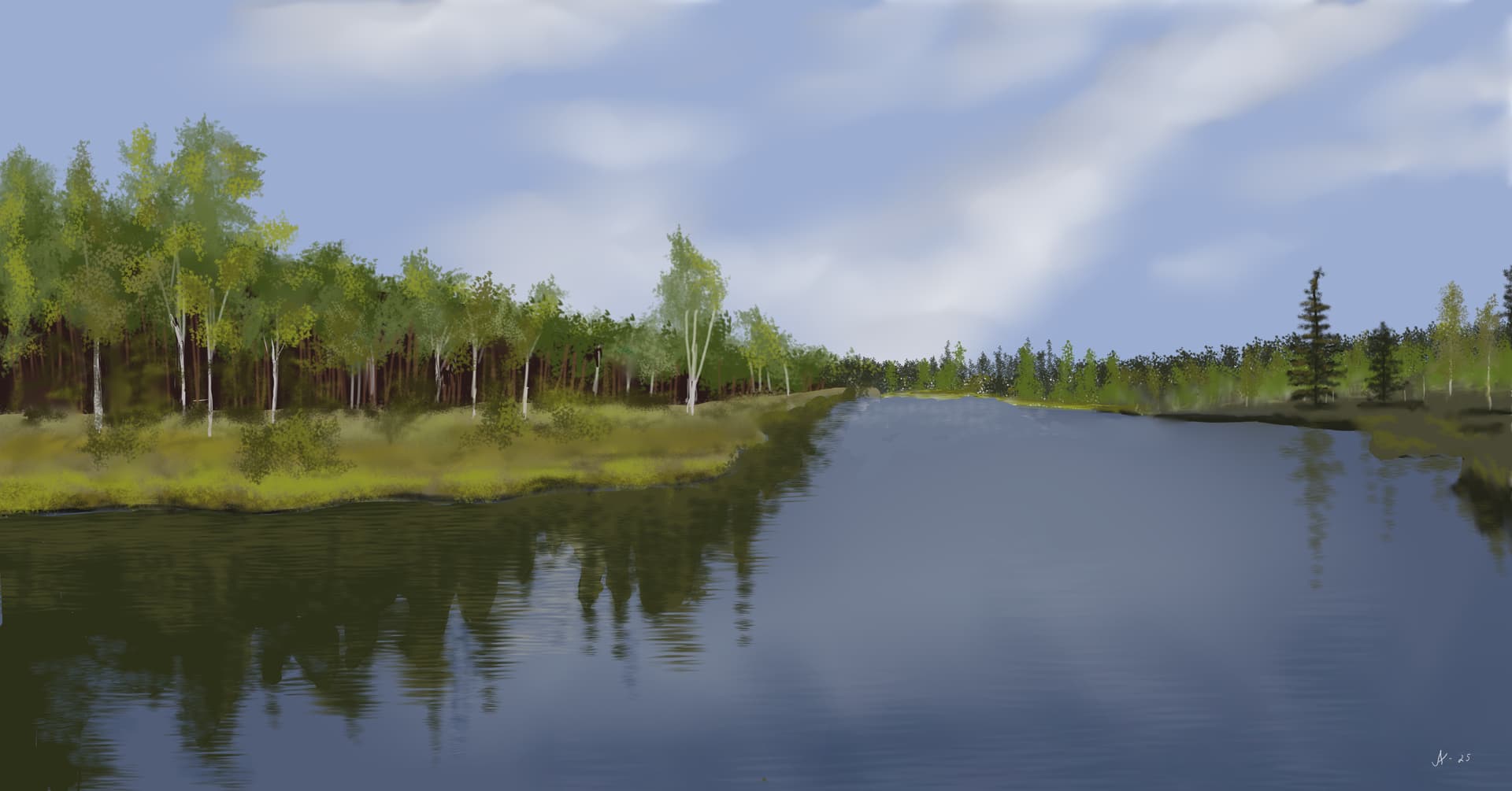 A slow flowing river - Finished Artworks - Krita Artists