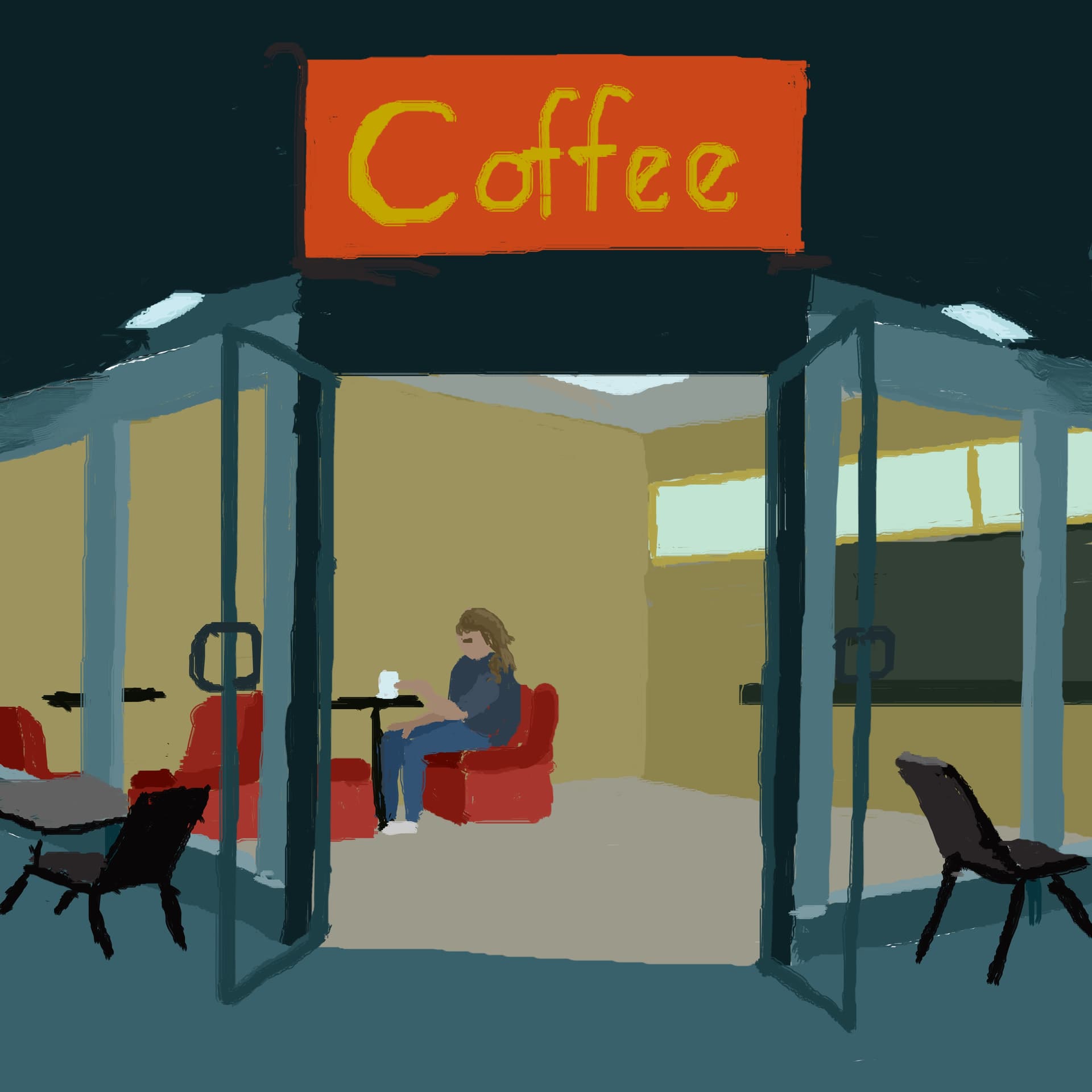Late Night Coffee - Finished Artworks - Krita Artists