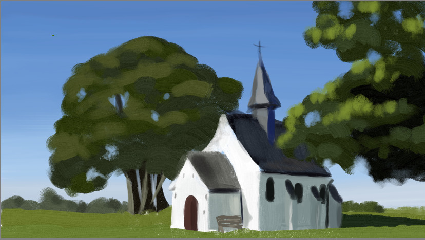 Chapel - loose painting - WIP - Work In Progress - Krita Artists