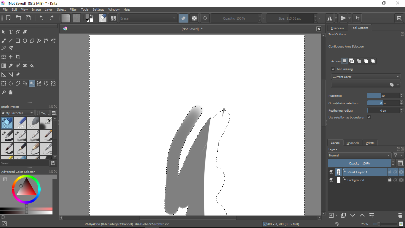 Contiguous Selection Tool Error - General Questions - Krita Artists