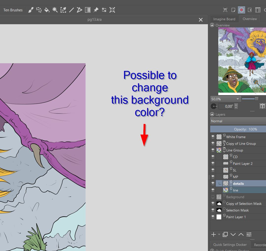 Possible To Change Workspace Background Color General ions Krita Artists