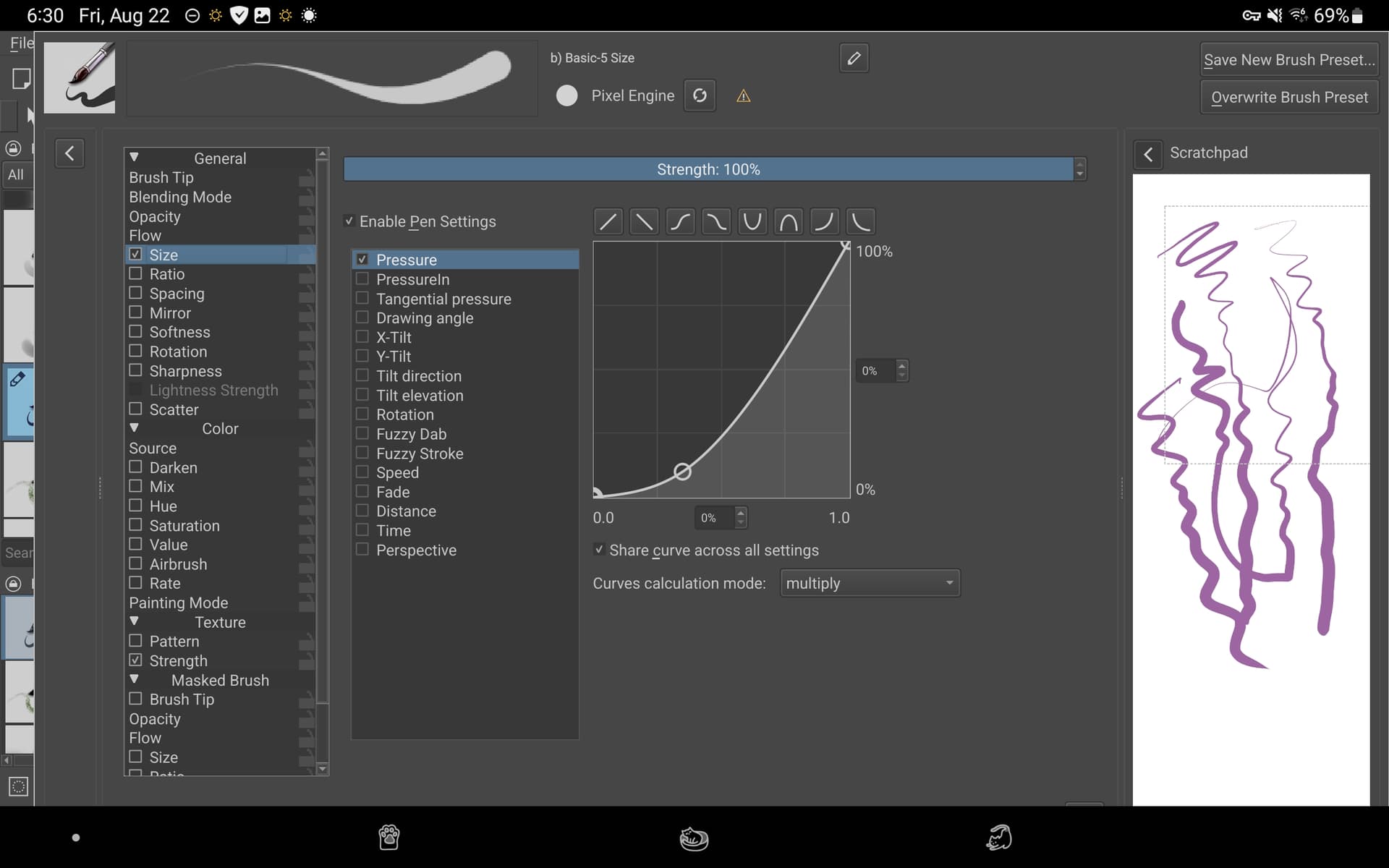 Looking for Others Krita Brush Pressure Setting on a Samsung Tab 8 ...