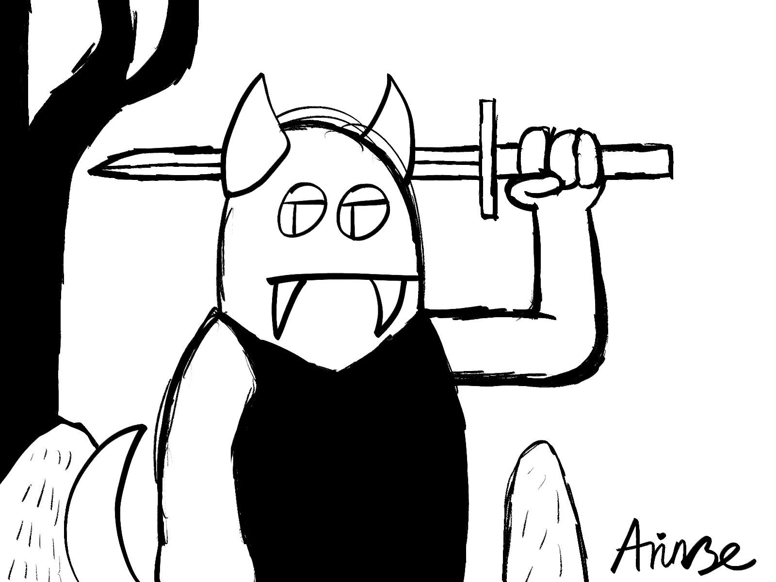Monster with a Sword - sketchbook - Krita Artists