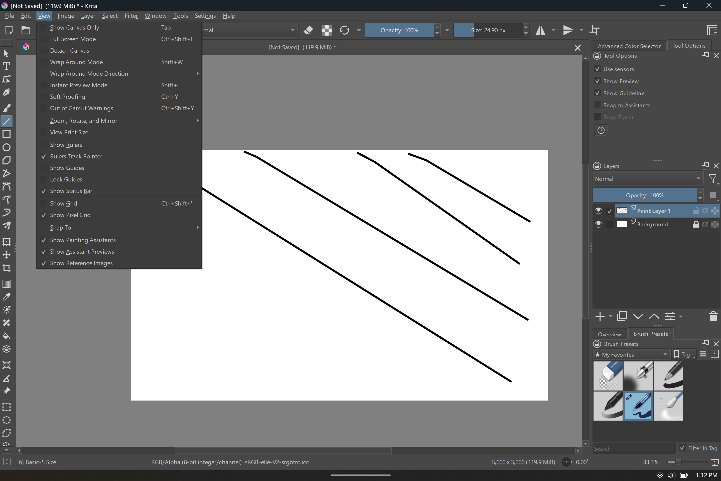 The line tool keeps making my lines bent (Windows Surface Pro 11 ...