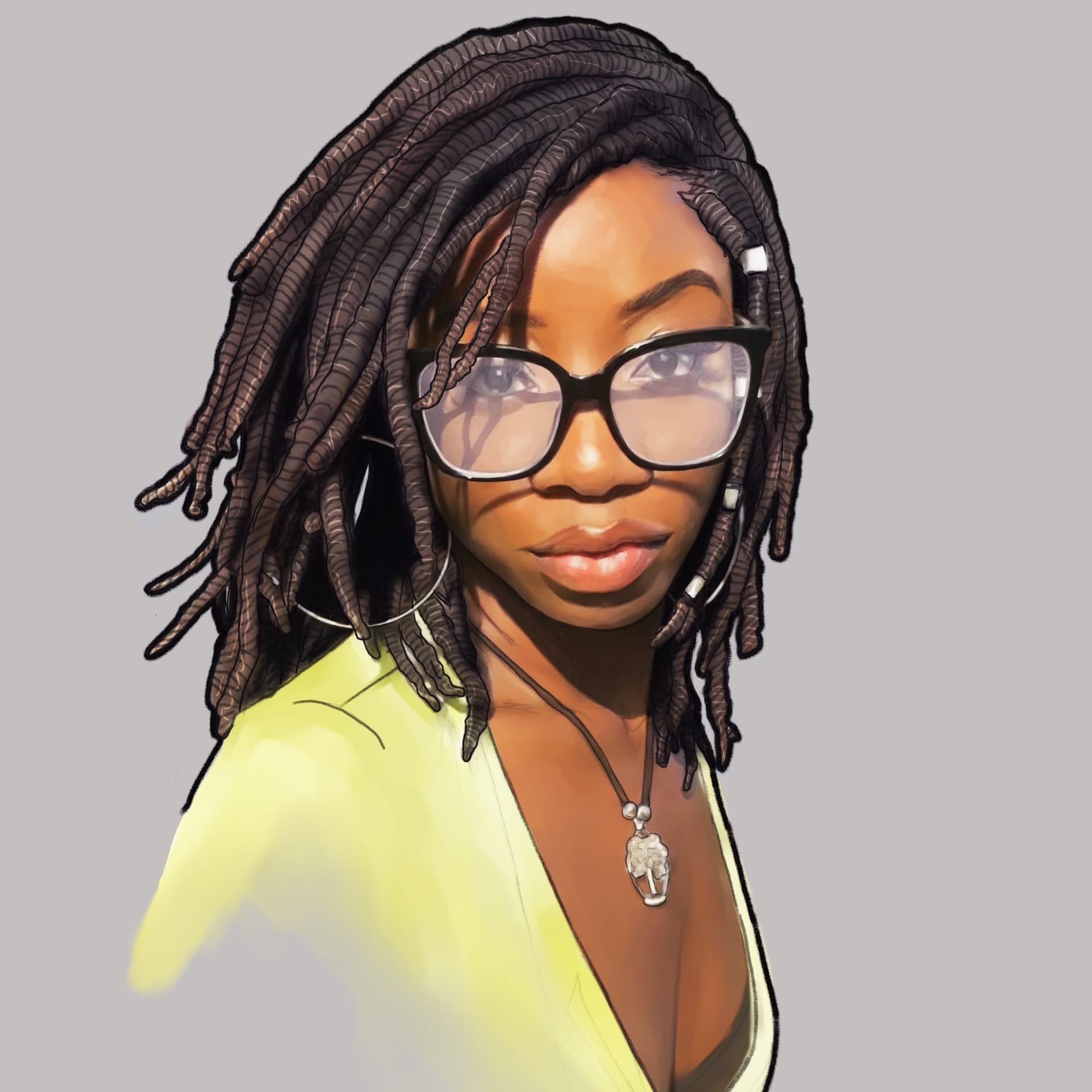 DREADLOCK GIRL ( realistic portraits with a sticker-like finishing ...
