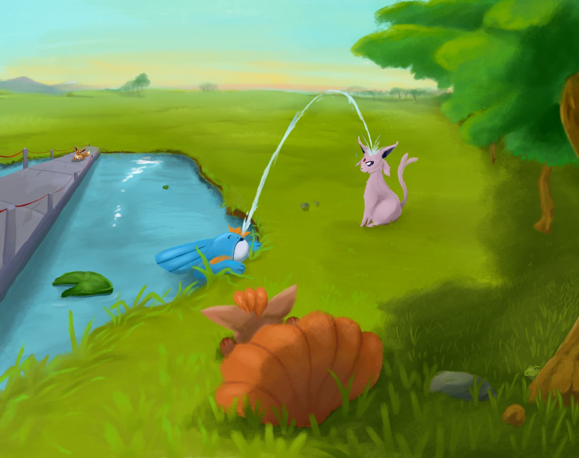 Cute pokemon scene - Finished Artworks - Krita Artists