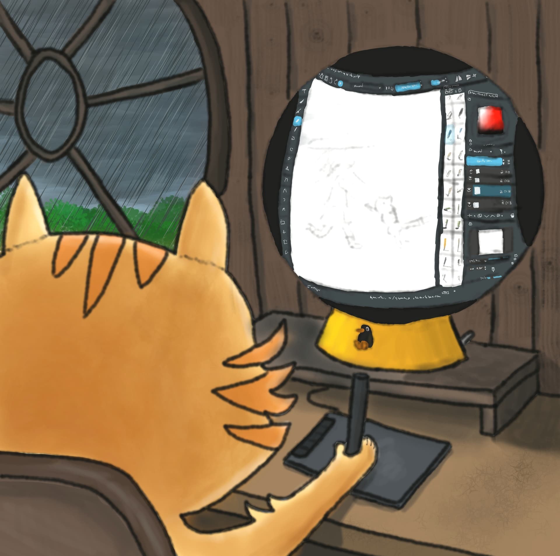 Carrot painting in Krita using Linux Crystal Ball Edition ( I really ...
