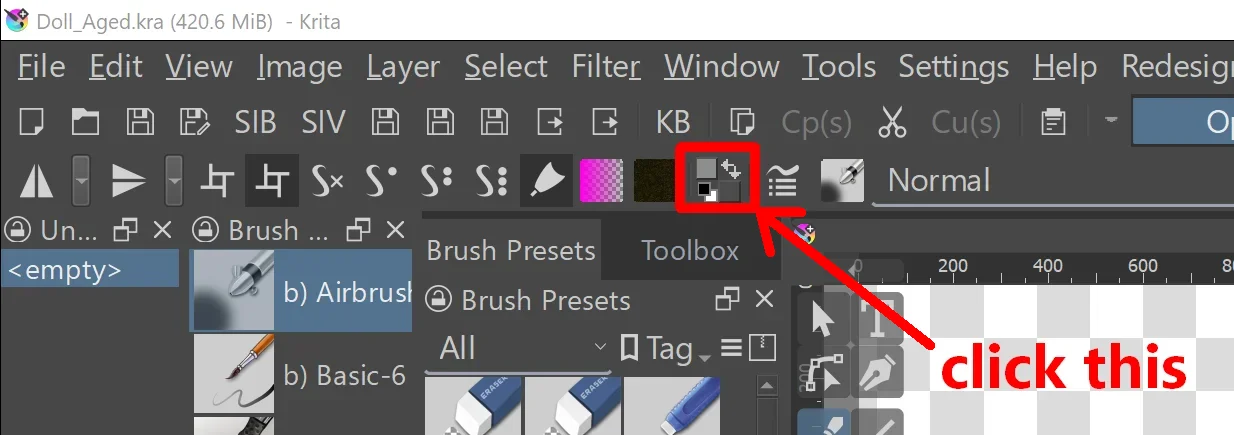 How do I get this color selection wheel vs this featureless triangle ...