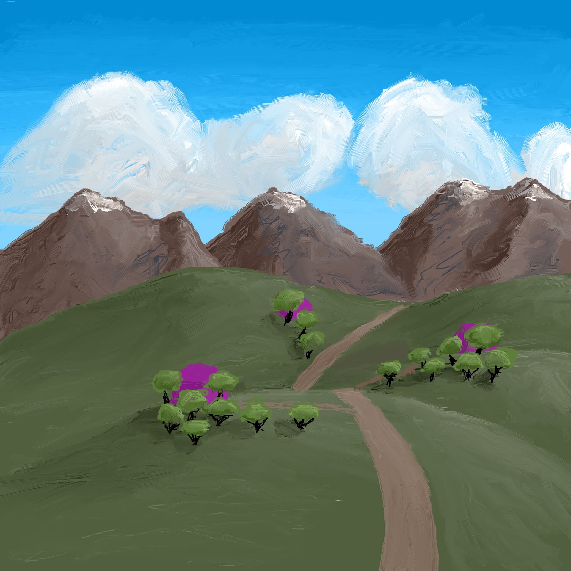 Mountain Town - Finished Artworks - Krita Artists