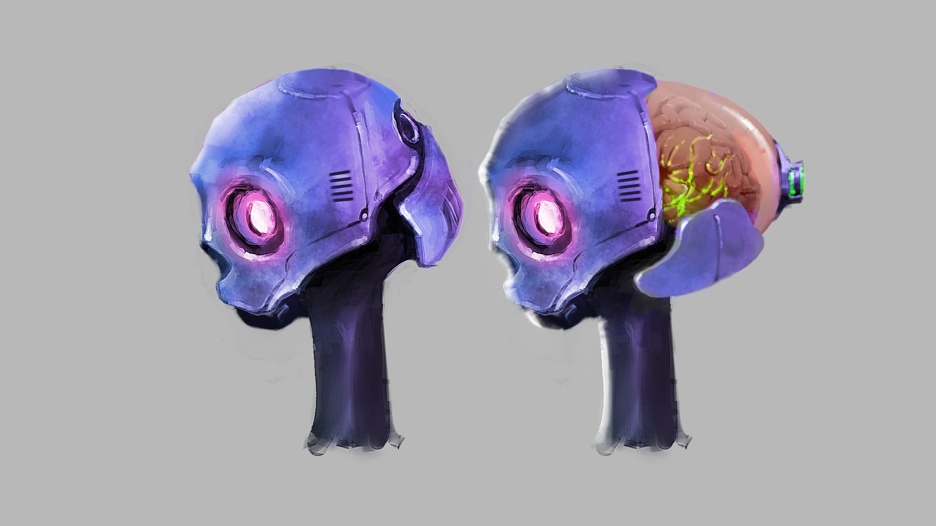 Cyborg Heads - Practice - sketchbook - Krita Artists