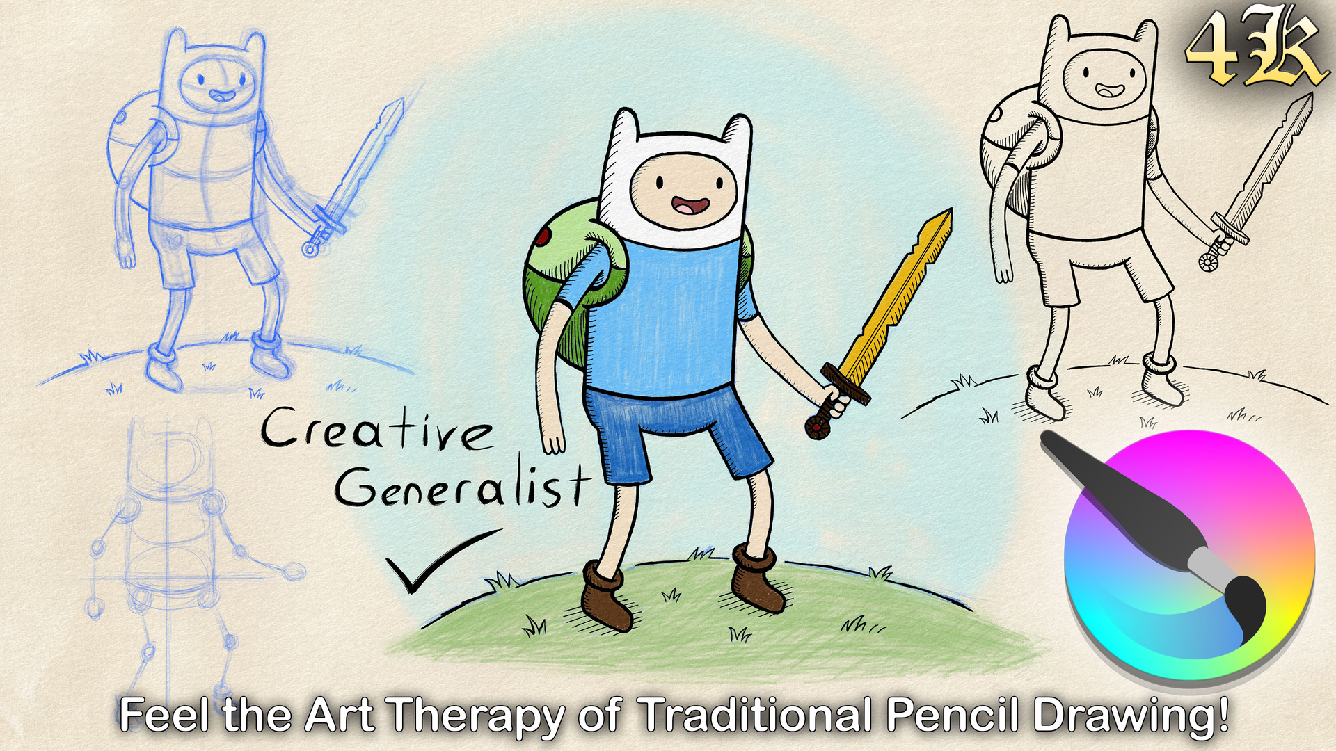 Adventure Time Finn Coloring Art Therapy of Traditional Colored Pencils ...