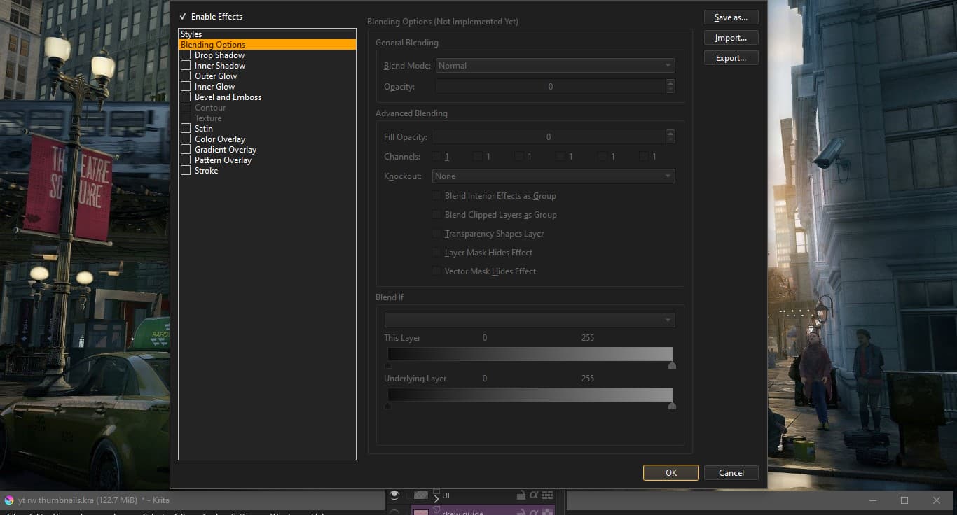 'Layer style' window title stuck beyond cursor reach on top of screen ...
