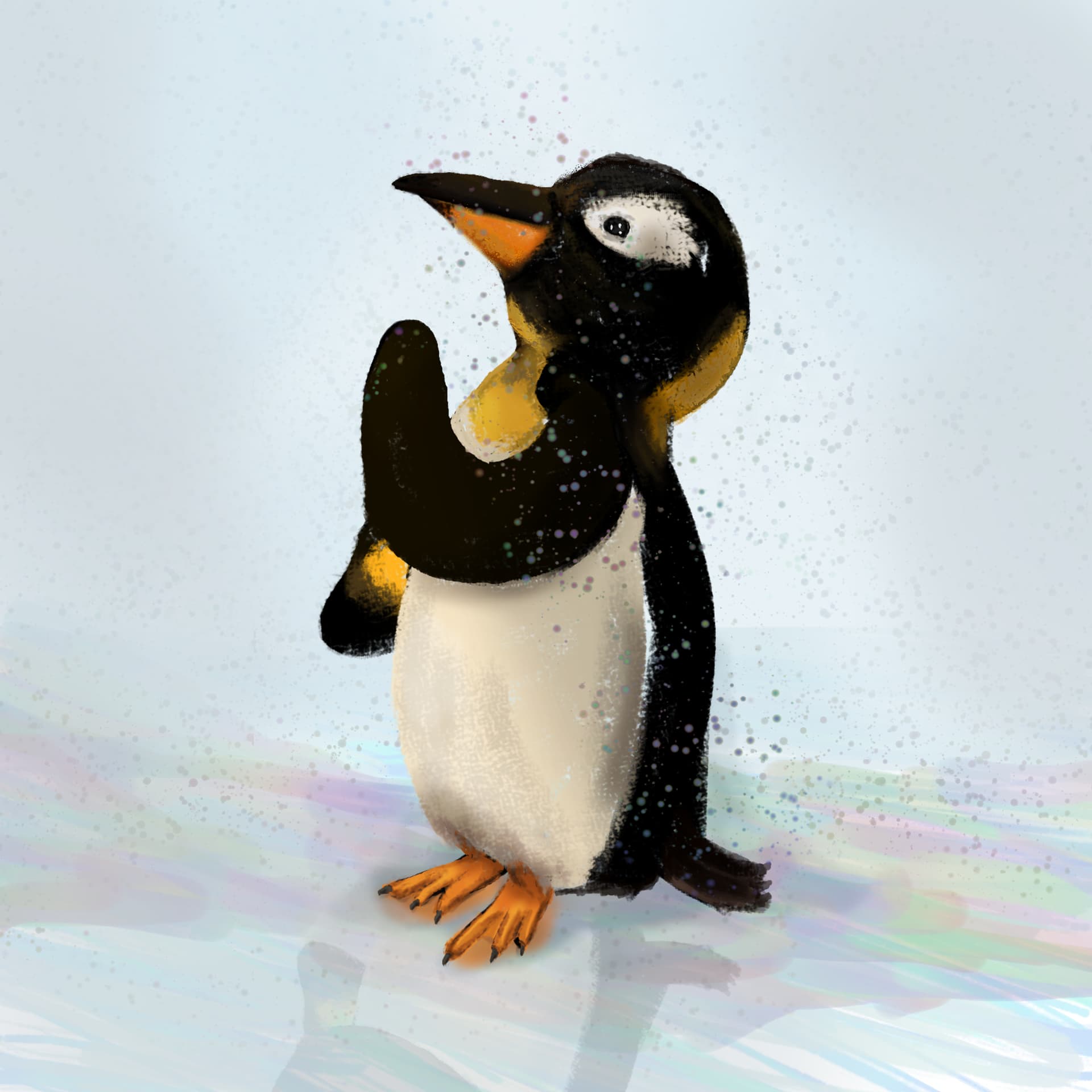 Penguin in snow - Finished Artworks - Krita Artists