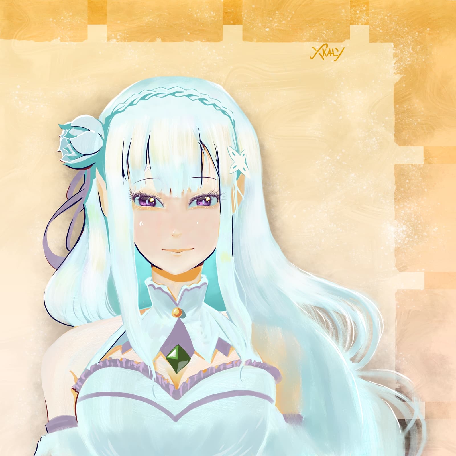 High key Emilia fanart - Finished Artworks - Krita Artists