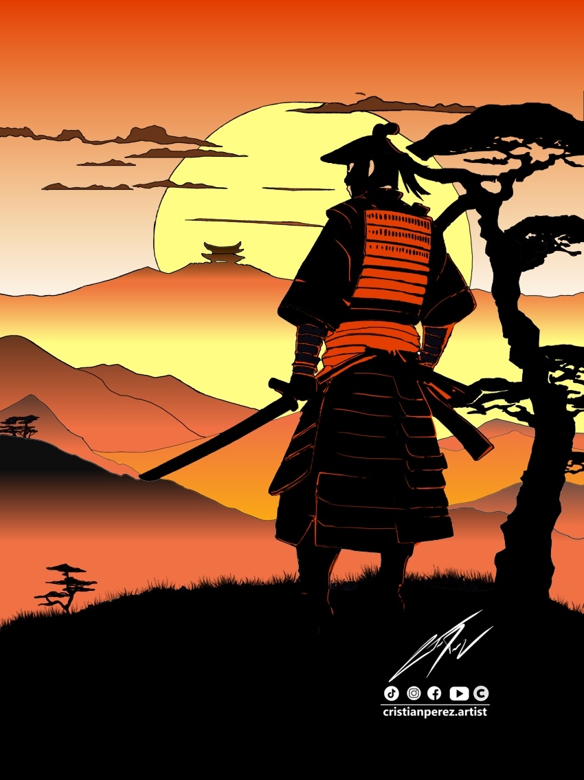 Samurai sunset - Finished Artworks - Krita Artists