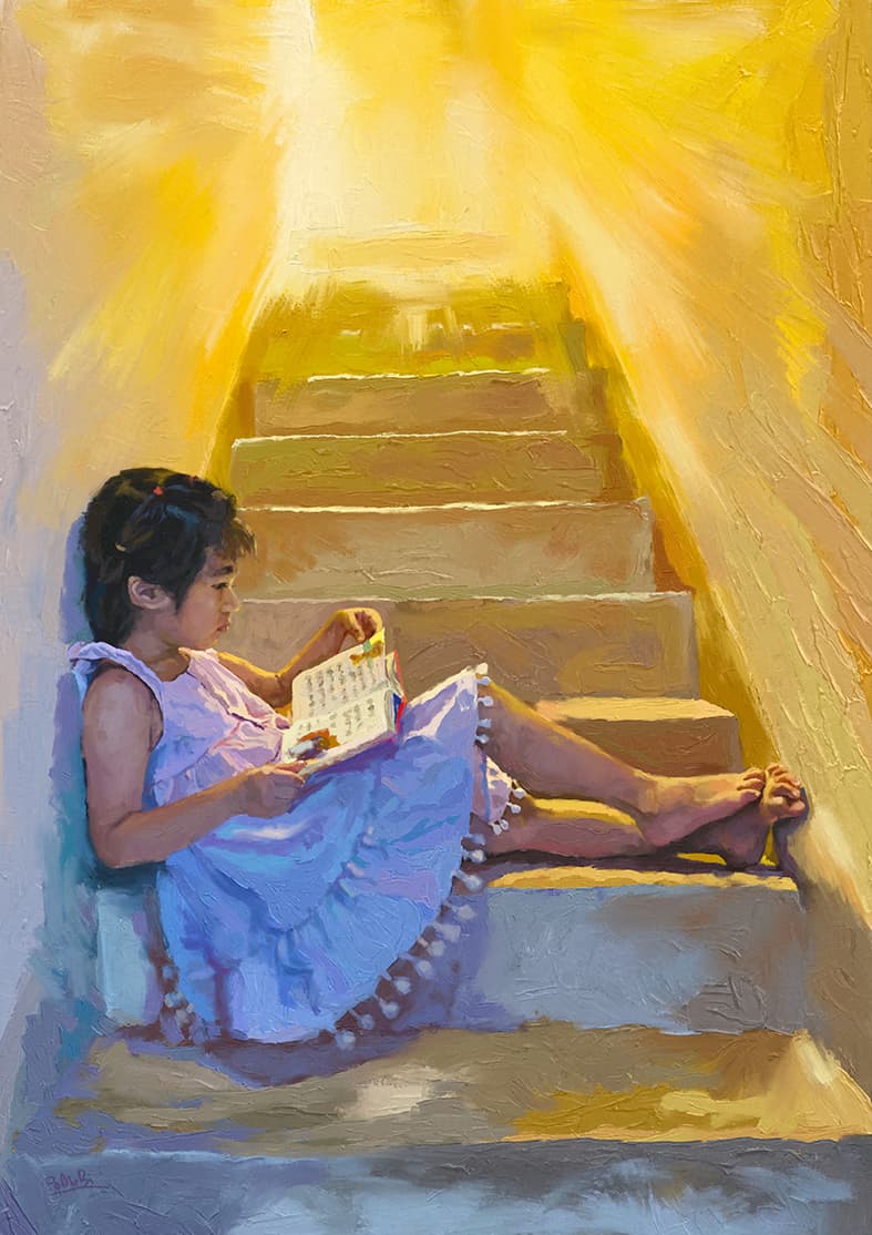 A child who loves to read books - Finished Artworks - Krita Artists