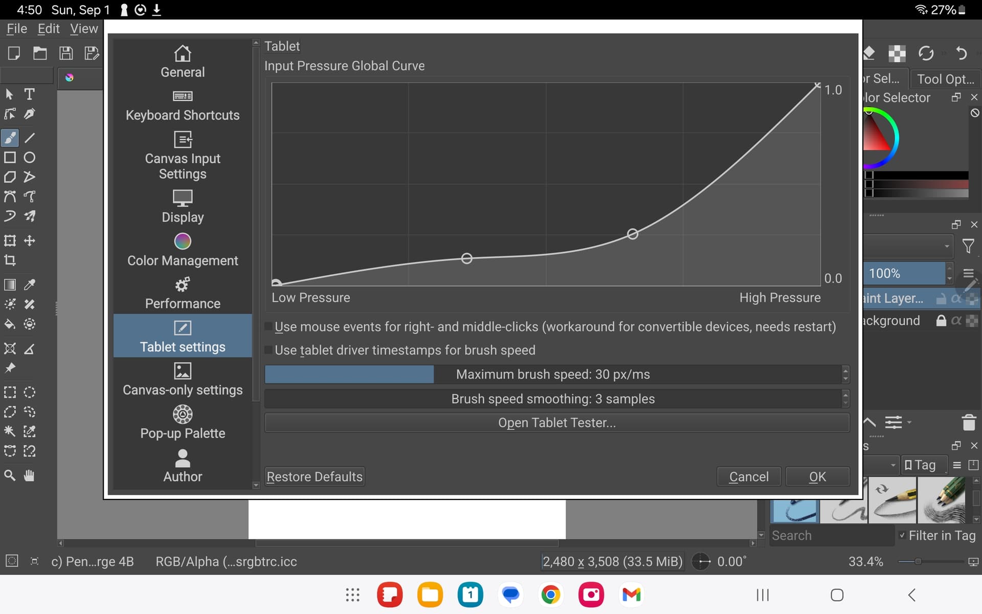 Krita tablet settings on Samsung S8 Tab - Hardware Advice - Krita Artists