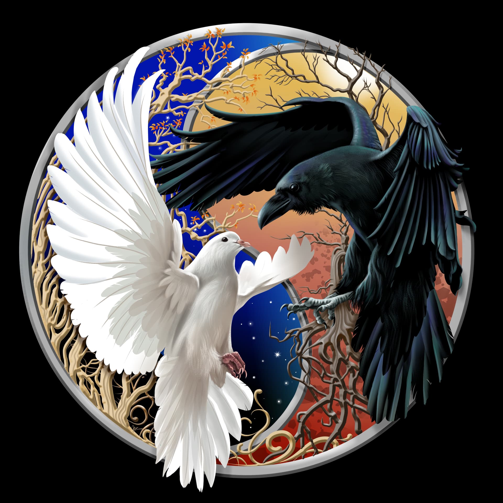 Raven and Dove Yin Yang - #8 by HilbertIdeals5 - Finished Artworks ...
