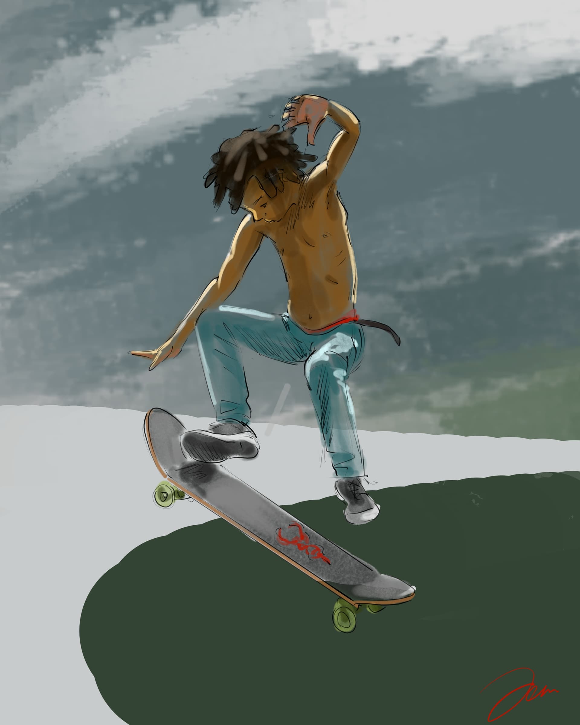skateboard drawing reference